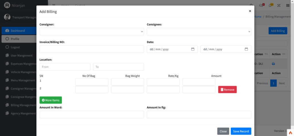 Transport Management Application - theumbrellatech