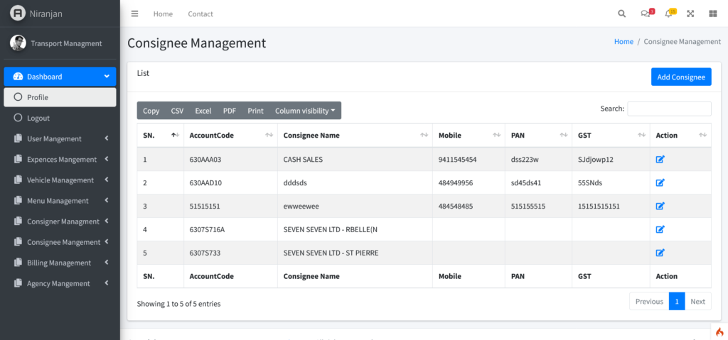 Transport Management Application - theumbrellatech